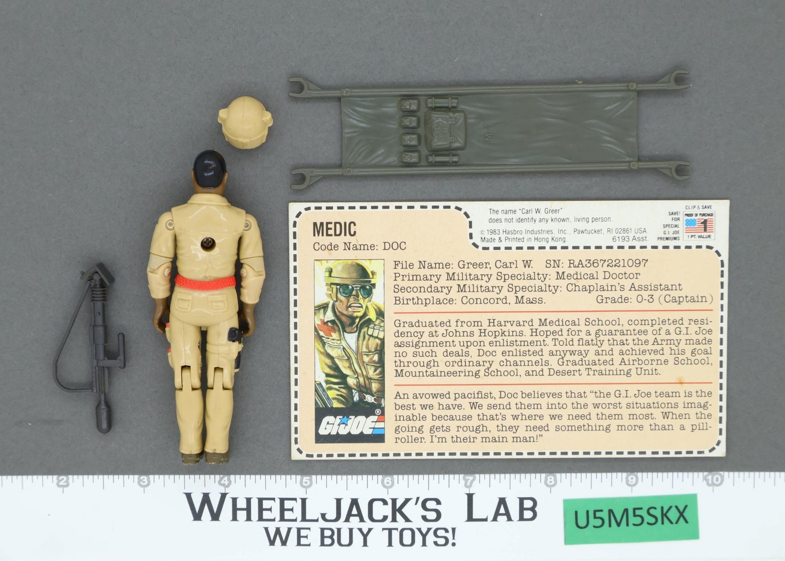 Doc V1 100% Complete RED CARD BACK G.I. Joe 1983 Hasbro Vintage Action ...