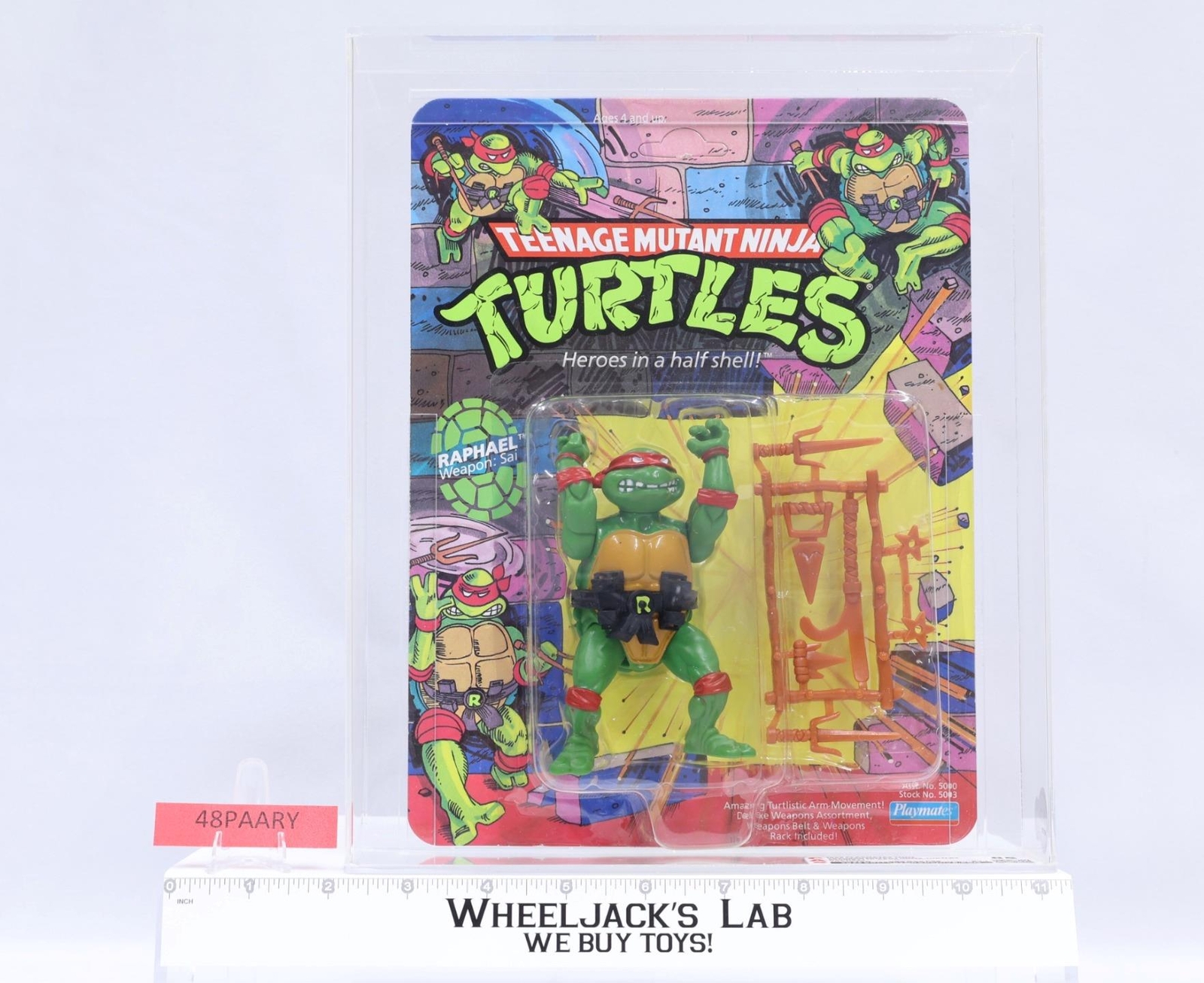 Raphael CAS GRADED 85 85/85/85 10-Back TMNT 1988 Playmates Toys Action ...