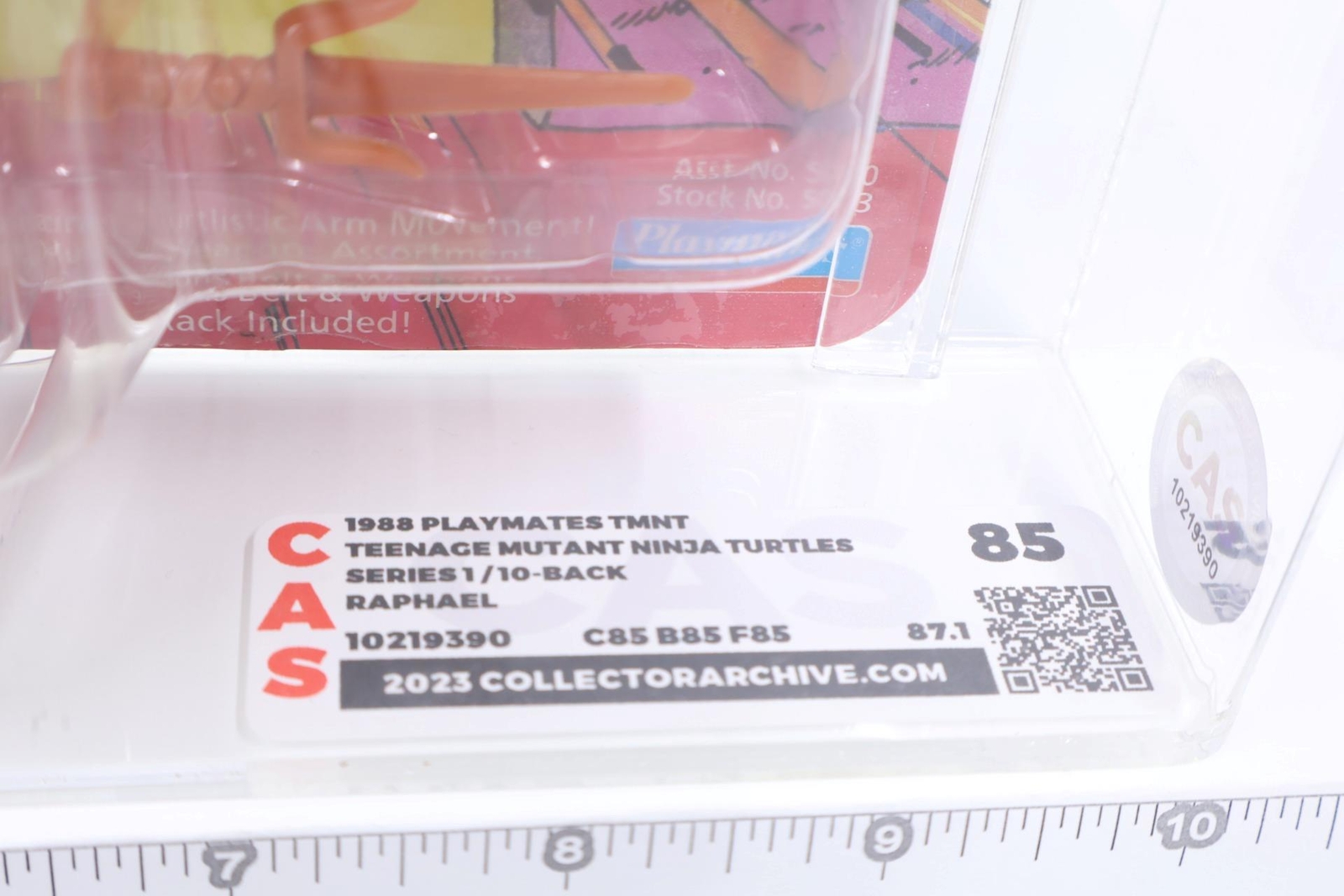 Raphael CAS GRADED 85 85/85/85 10-Back TMNT 1988 Playmates Toys Action ...