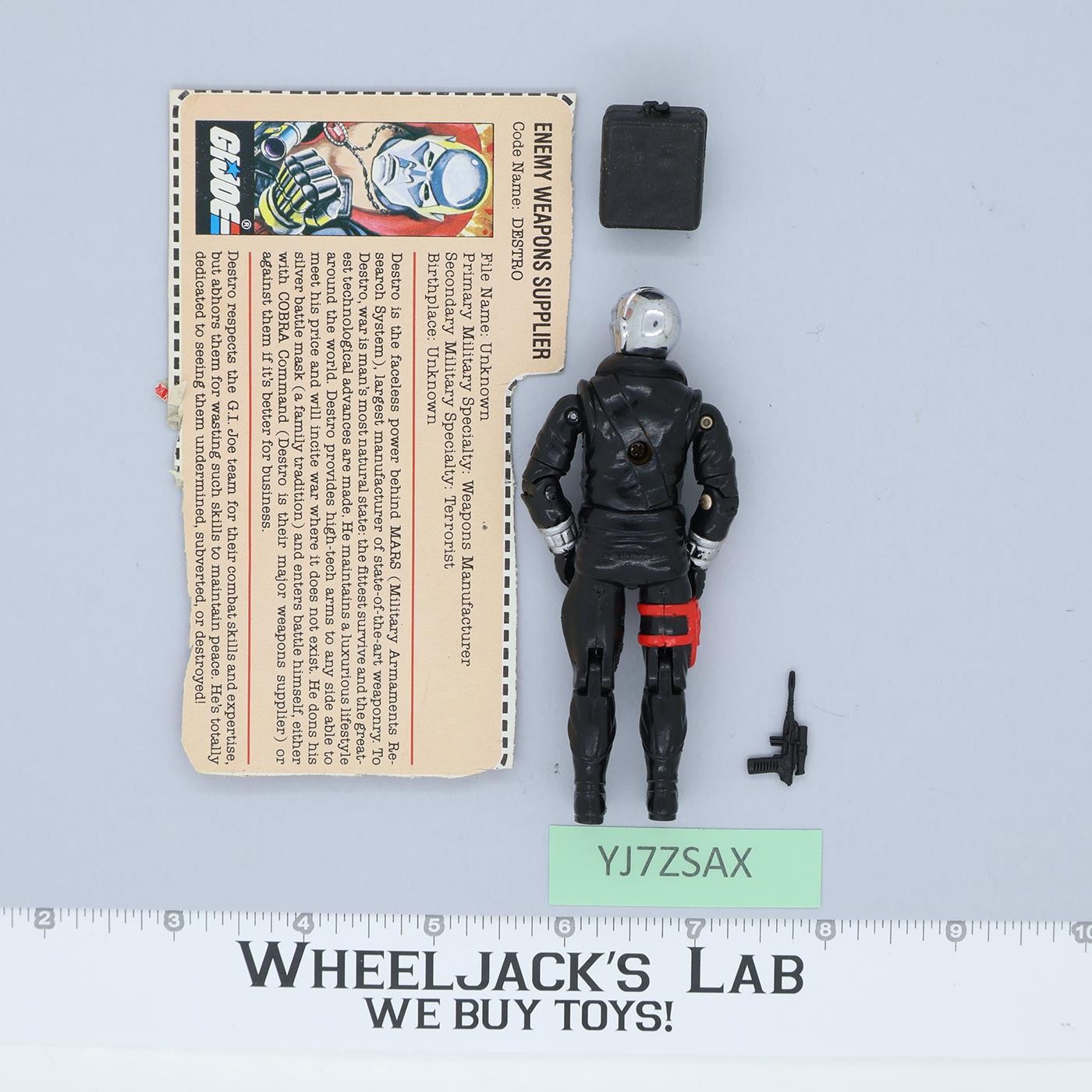 Destro V1 RED CARD BACK 100% Complete G.I. Joe 1983 Hasbro Vintage ...