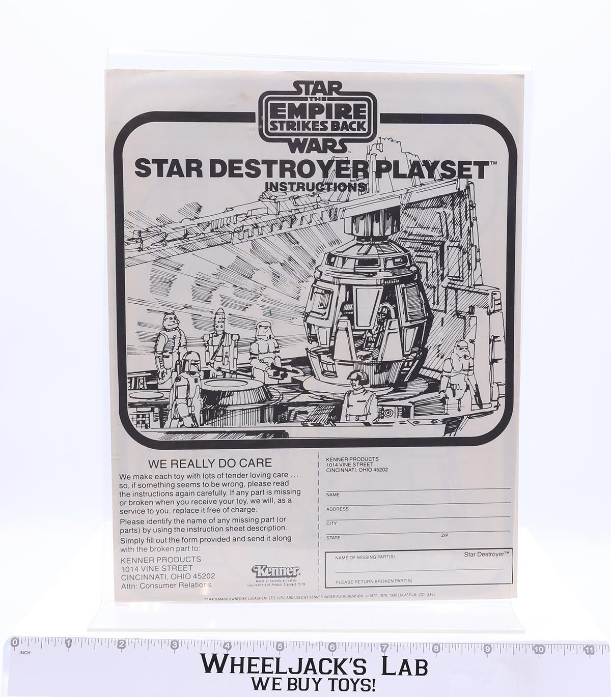 Star Destroyer Playset Instructions Manual ORIGINAL Star Wars 1980 ...