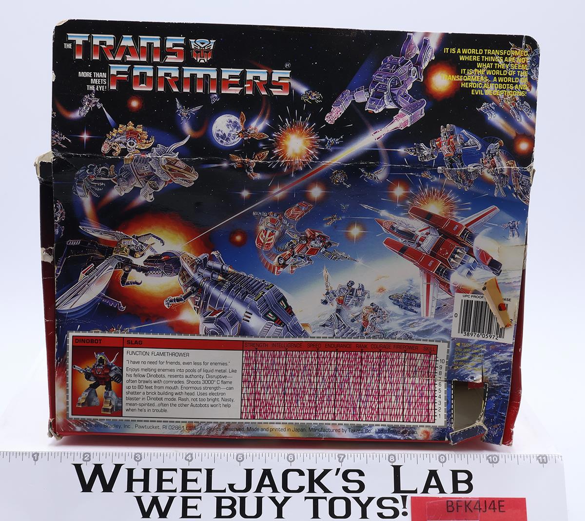 Slag BOX ONLY 1985 Action Figure Vintage Hasbro G1 Transformers ...