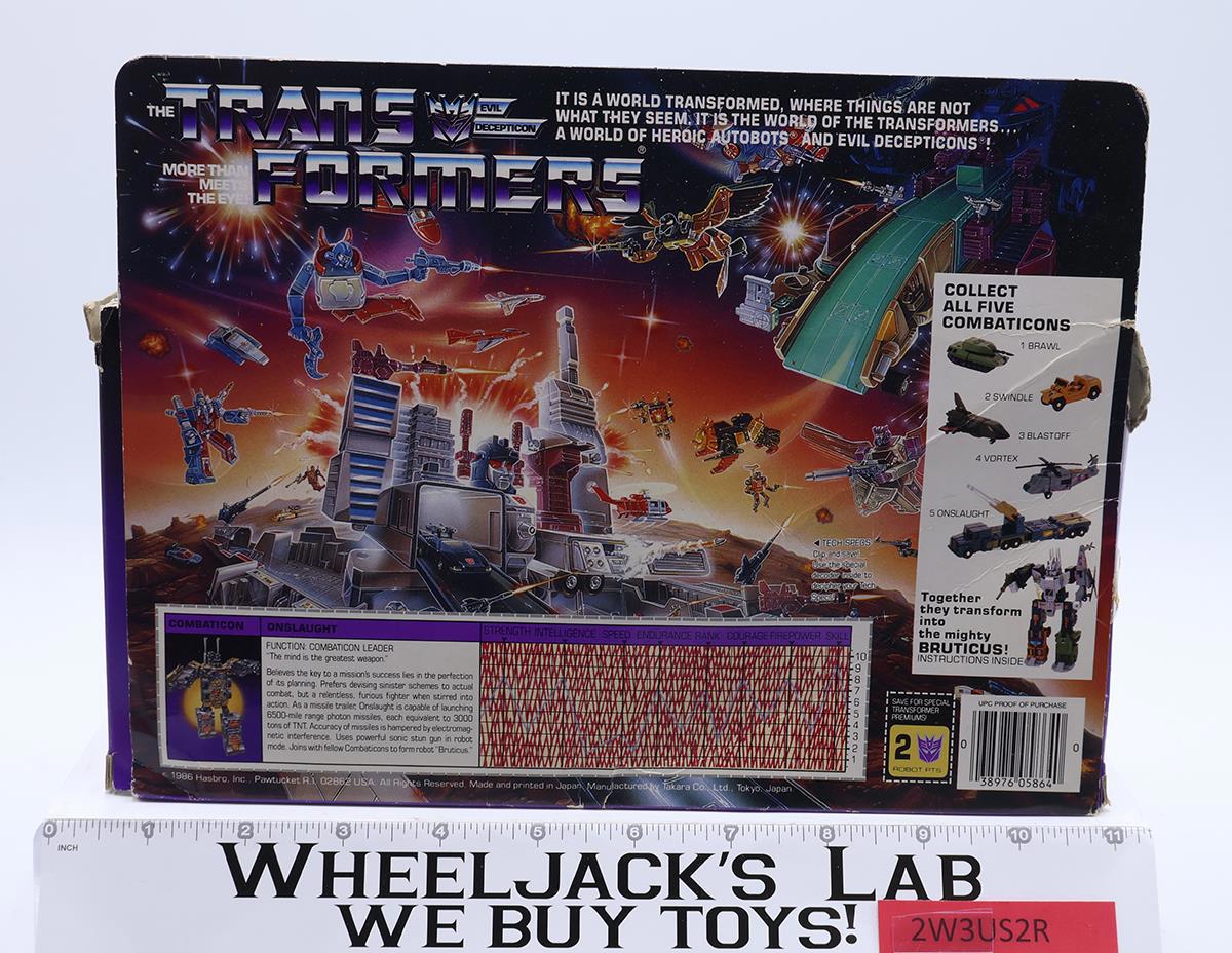 Onslaught EMPTY BOX 1986 Vintage Hasbro G1 Transformers Action Figure ...