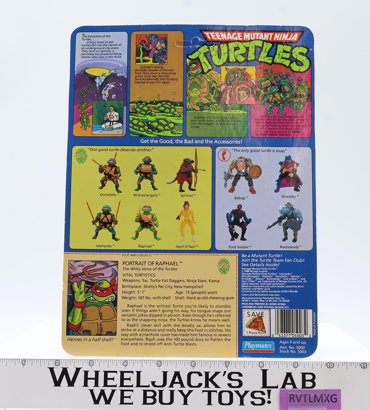 Raphael 10-Back TMNT 1988 Playmates Vintage Action Figure NEW SEALED ...