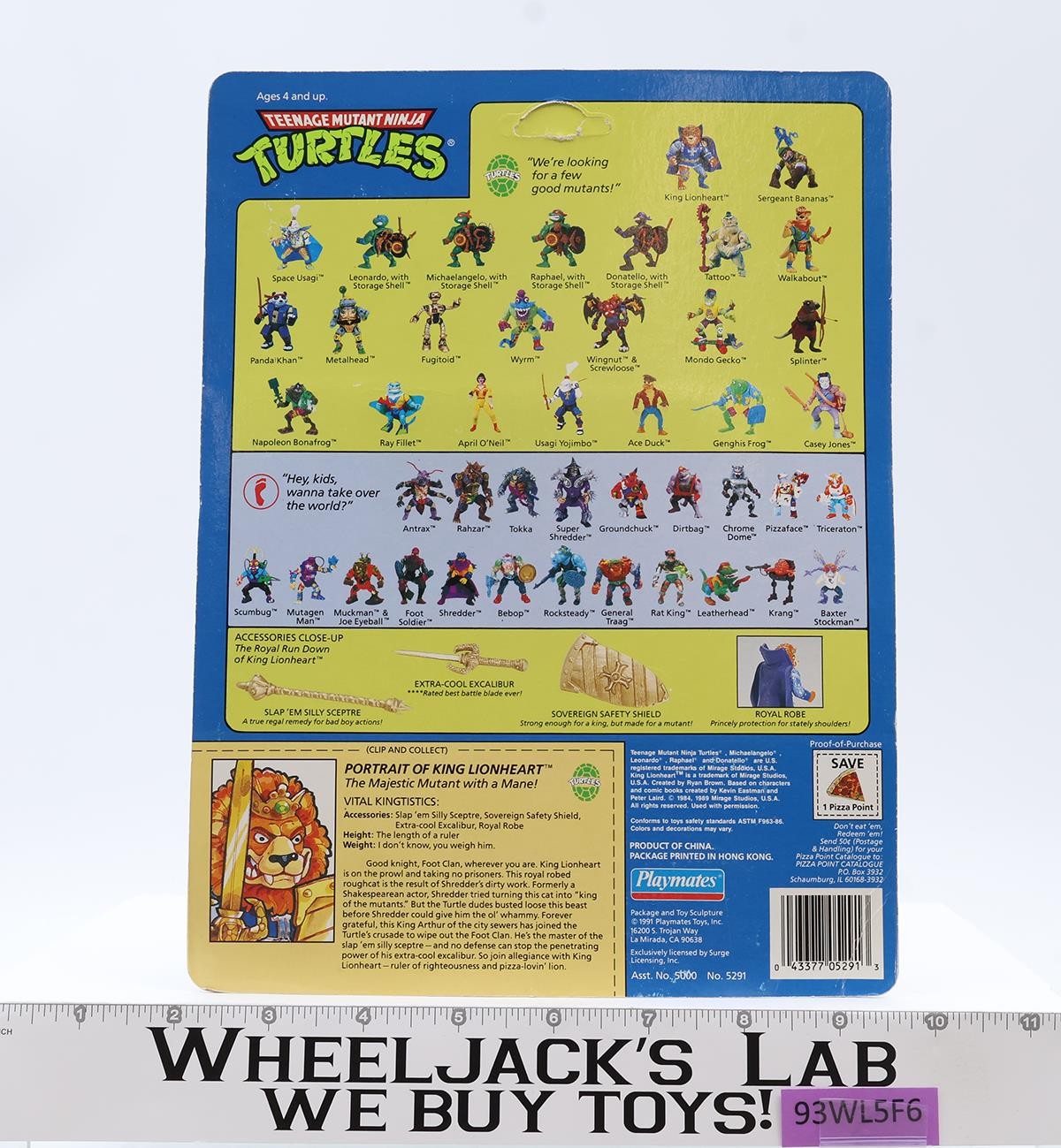 King Lionheart Teenage Mutant Ninja Turtles TMNT 1991 Playmates NEW ...