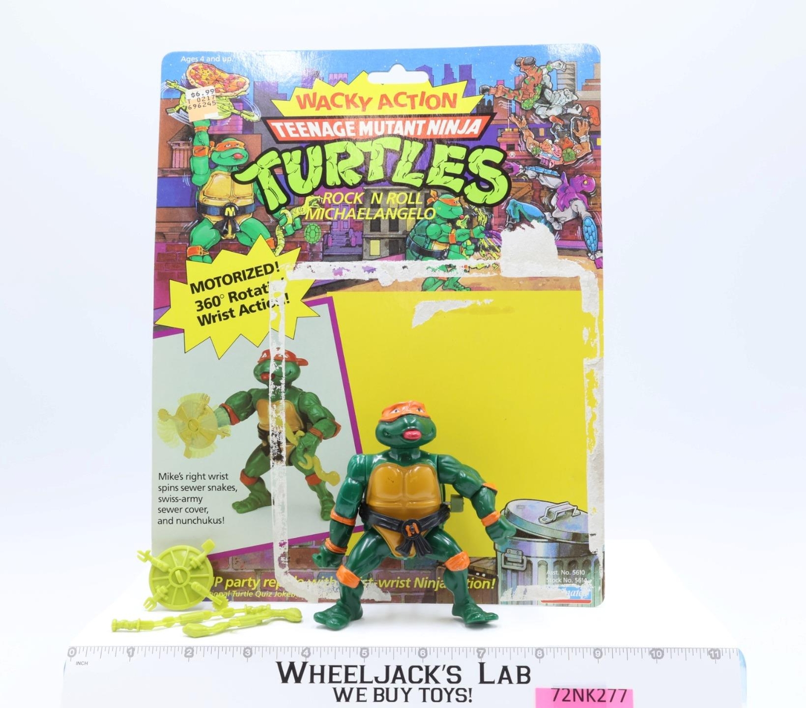 Rock 'n Roll Michaelangelo w/ Cardback 100% Complete TMNT 1989 ...
