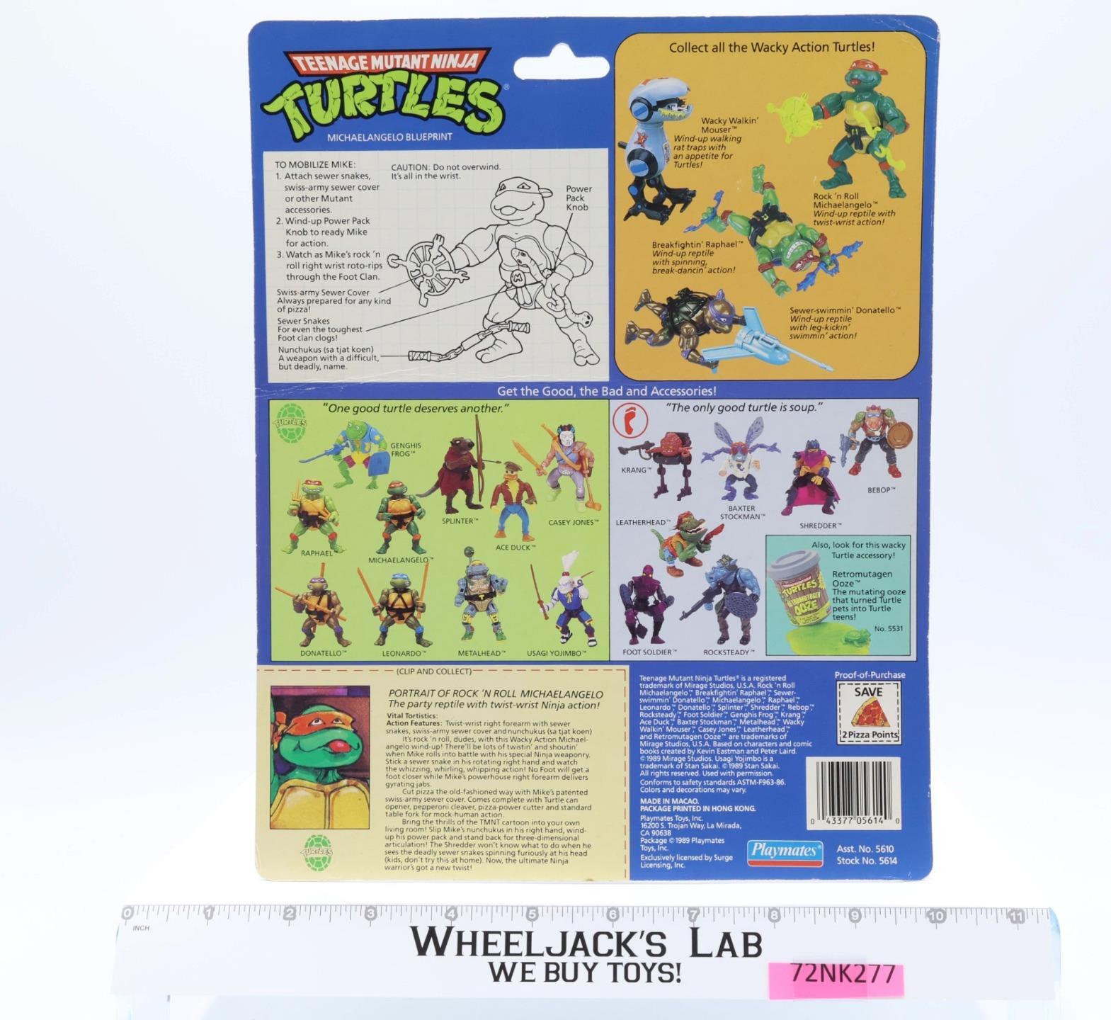 Rock 'n Roll Michaelangelo w/ Cardback 100% Complete TMNT 1989 ...