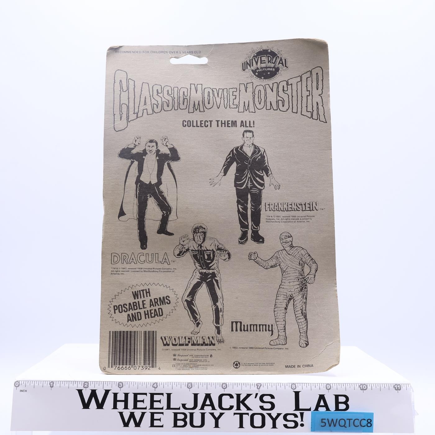 Frankenstein Classic Movie Monster 1986 Imperial Toys Action Figure NEW ...