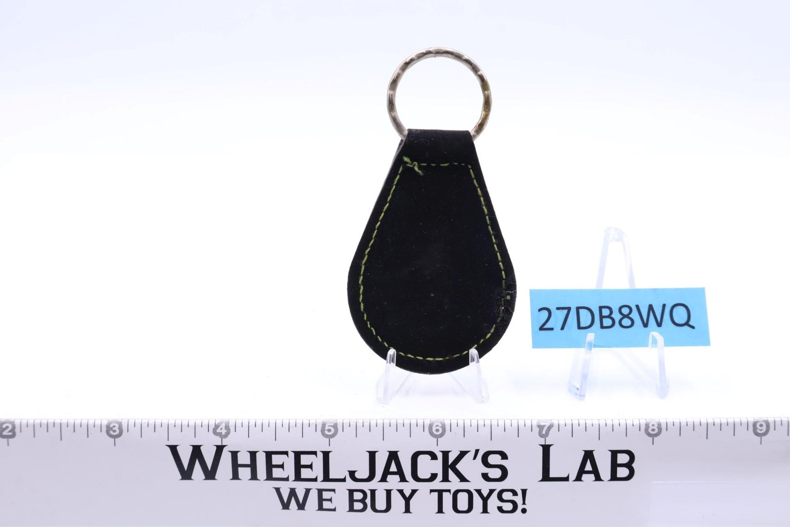 Pac Man Black Suede Leather And Metal Keychain TM MM NOS - Wheeljack’s Lab